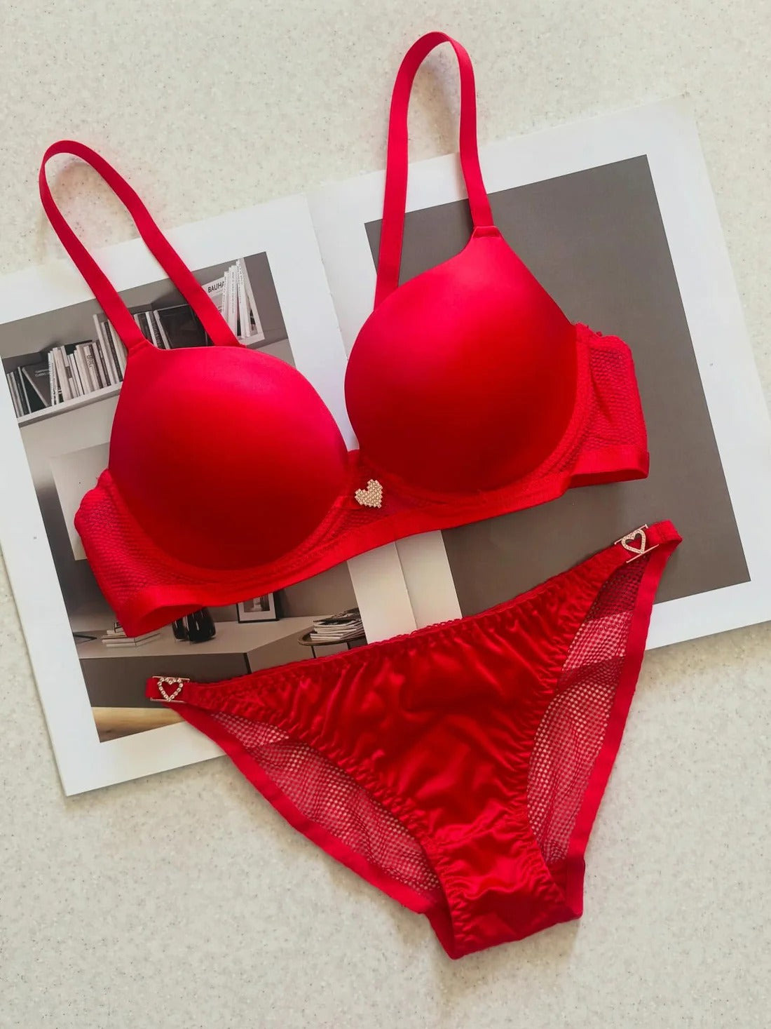 Front Heart Style Premium Padded Bra Set | Smart Collection