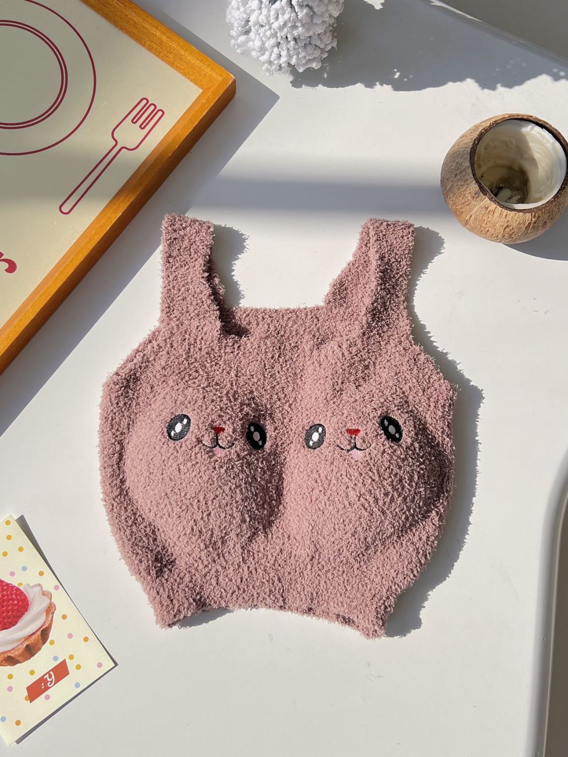 Cute Fuzzy Bunny Face Padded Bra – Ultra Soft & Comfy | Smart Collection